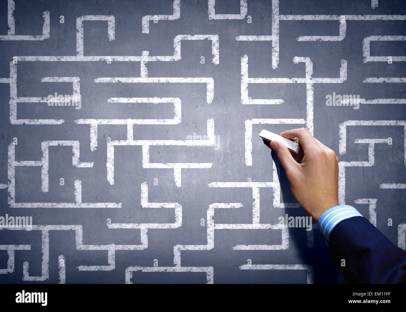 Chalk drawn maze Stock Photo - Alamy