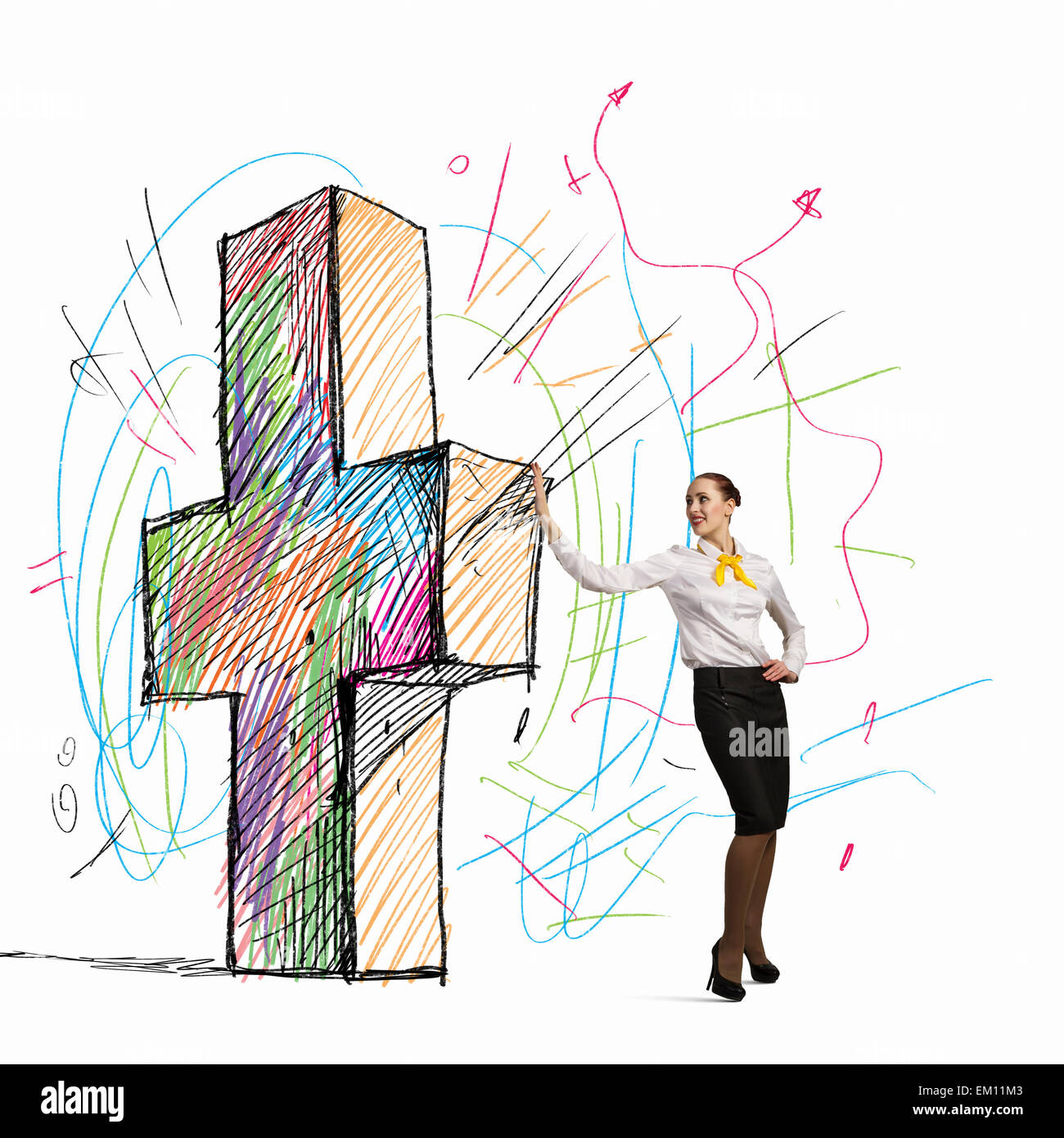 Young woman and cross Stock Photo - Alamy