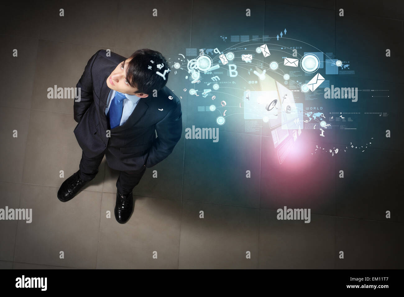 Image of businessman top view Stock Photo - Alamy