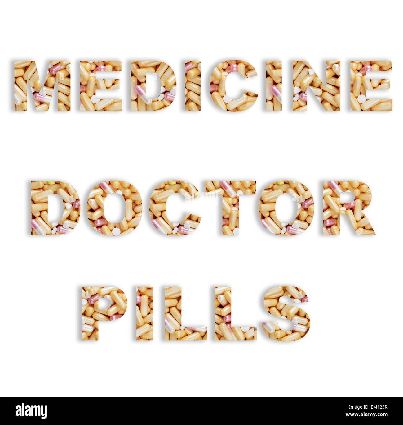 Medications on the table for treating patients on the white background ...