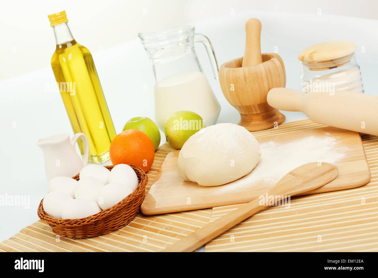 Different products to make bread Stock Photo - Alamy