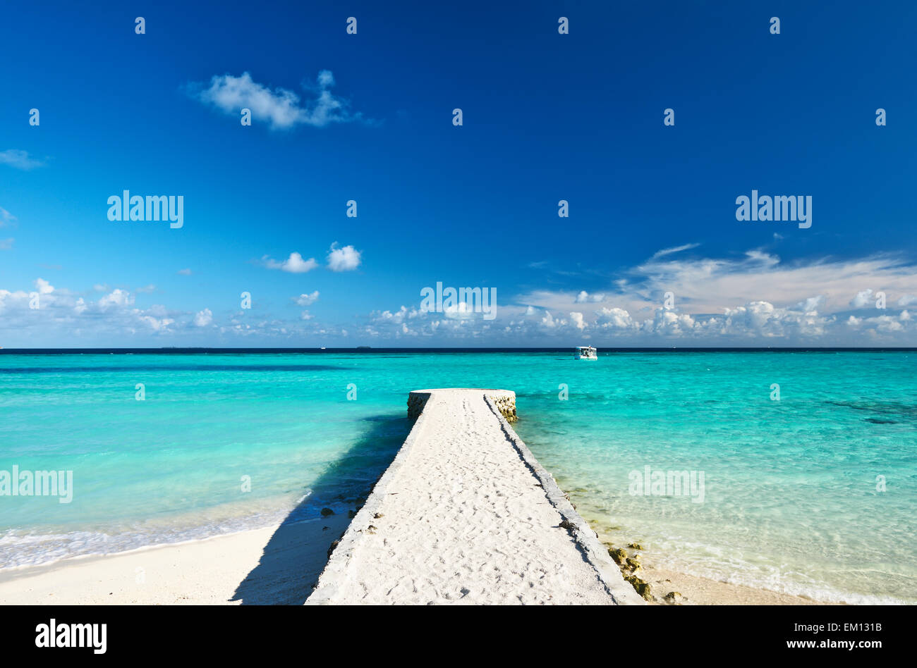 Beautiful beach with jetty Stock Photo - Alamy