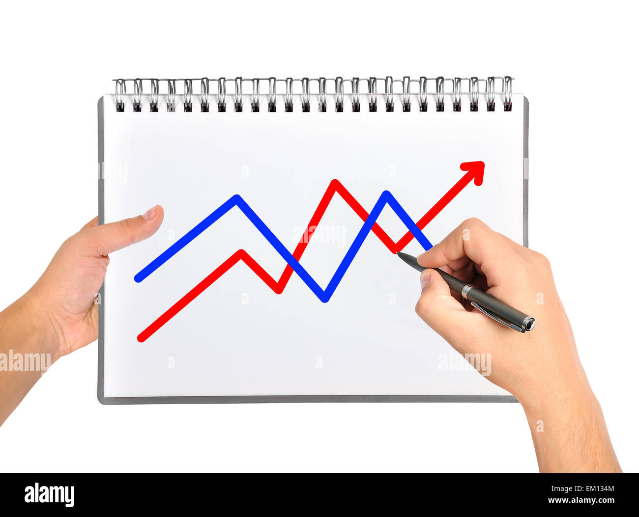 graph in notebook Stock Photo - Alamy
