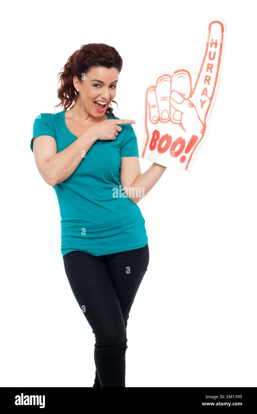 Foam hand happy hi-res stock photography and images - Alamy