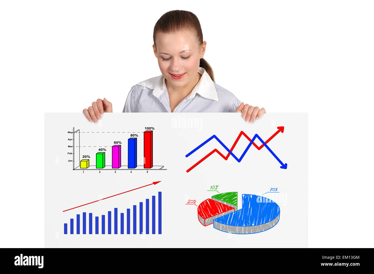 Hand showing graph isolated on hi-res stock photography and images - Alamy