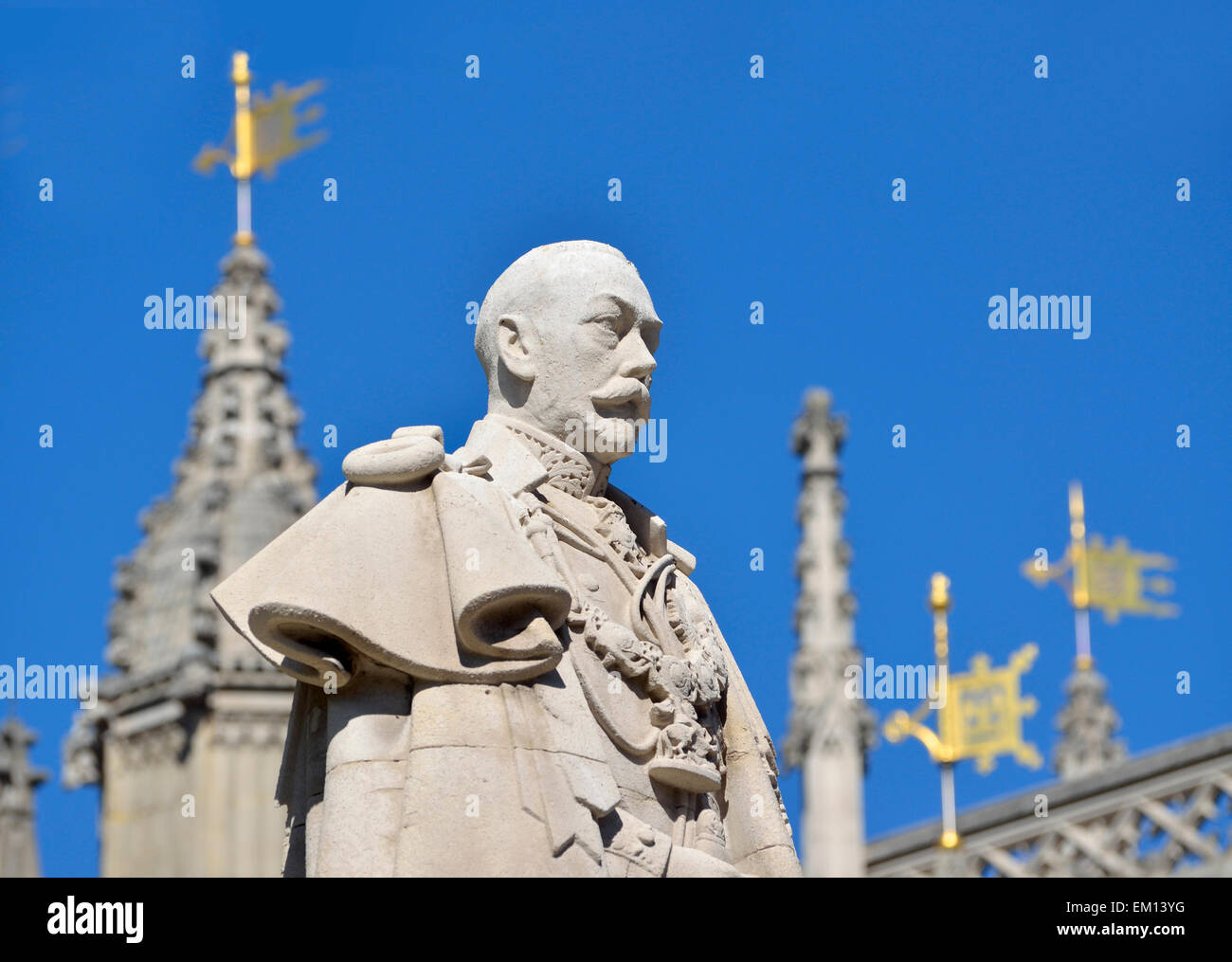 London, England, UK. Statue of King George V (1947) by W. Reid Dick in ...