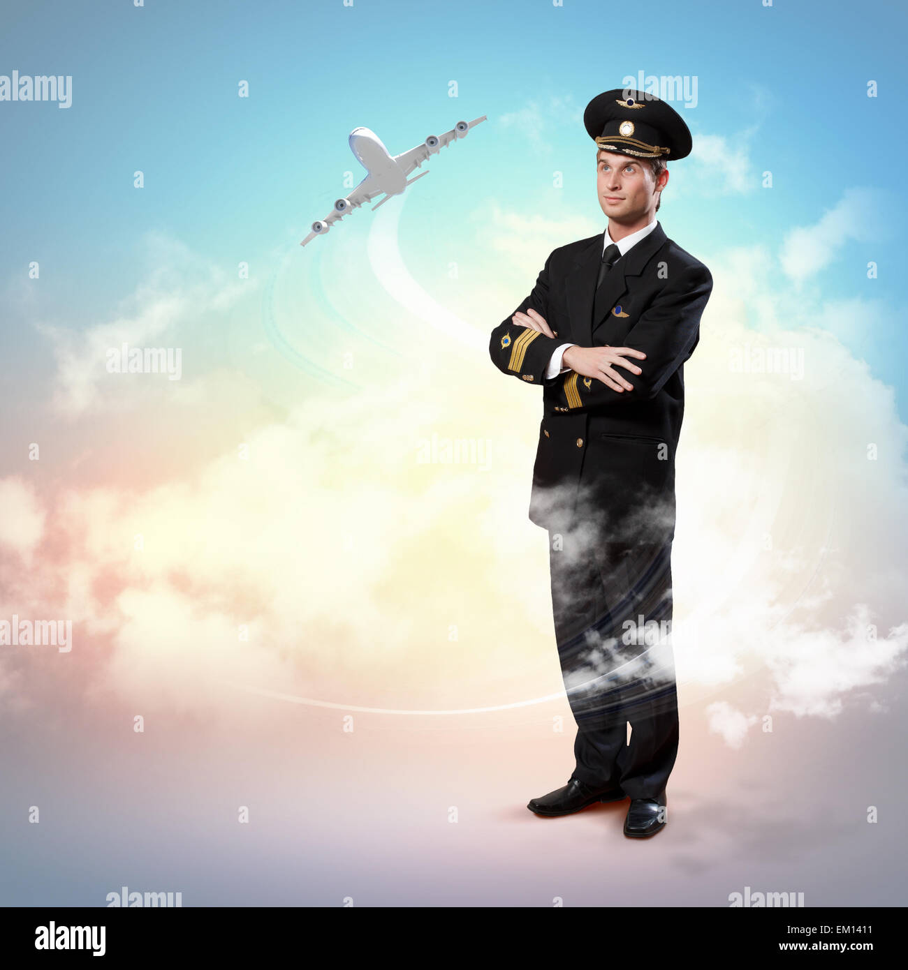 Image of male pilot Stock Photo - Alamy