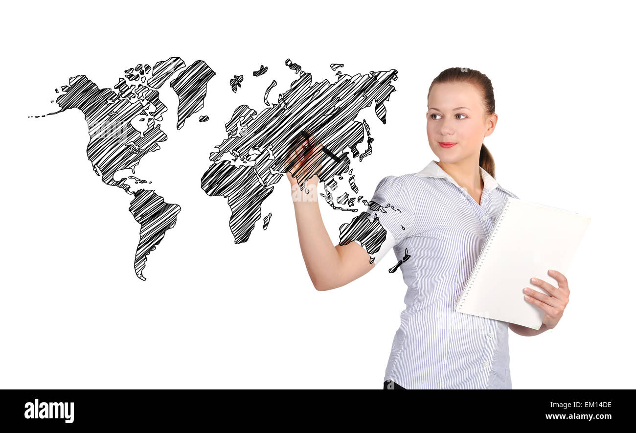 Woman writing pen in Cut Out Stock Images & Pictures - Alamy