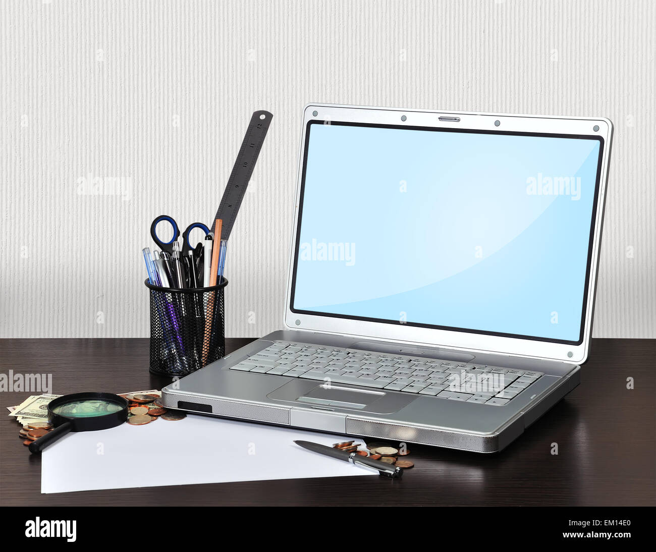 notebook with stationery Stock Photo - Alamy