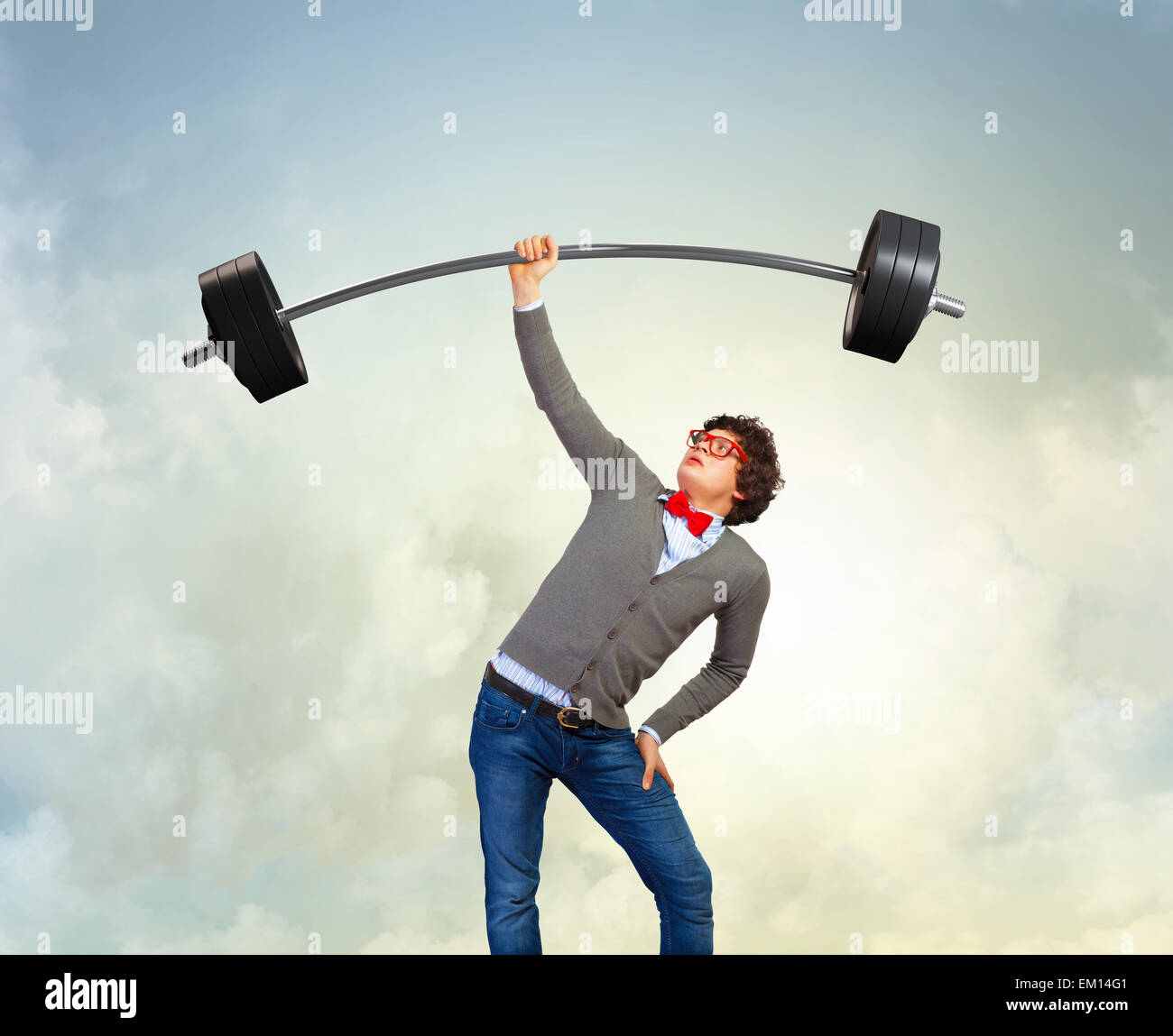 Weight Lifting businessman Stock Photo - Alamy