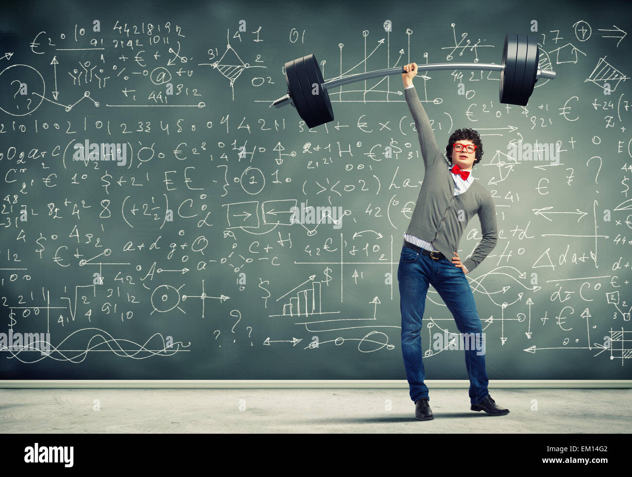 Weight Lifting businessman Stock Photo - Alamy