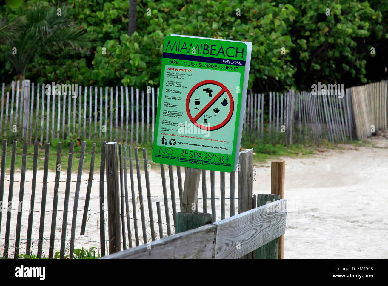 Signs at South Beach Stock Photo - Alamy