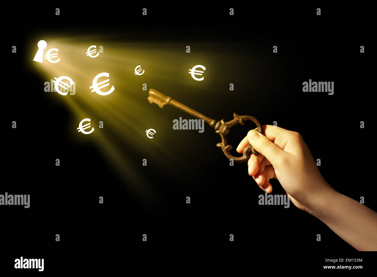 Hand with key Stock Photo - Alamy