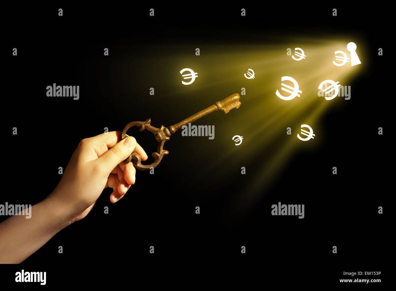 Hand with key Stock Photo - Alamy