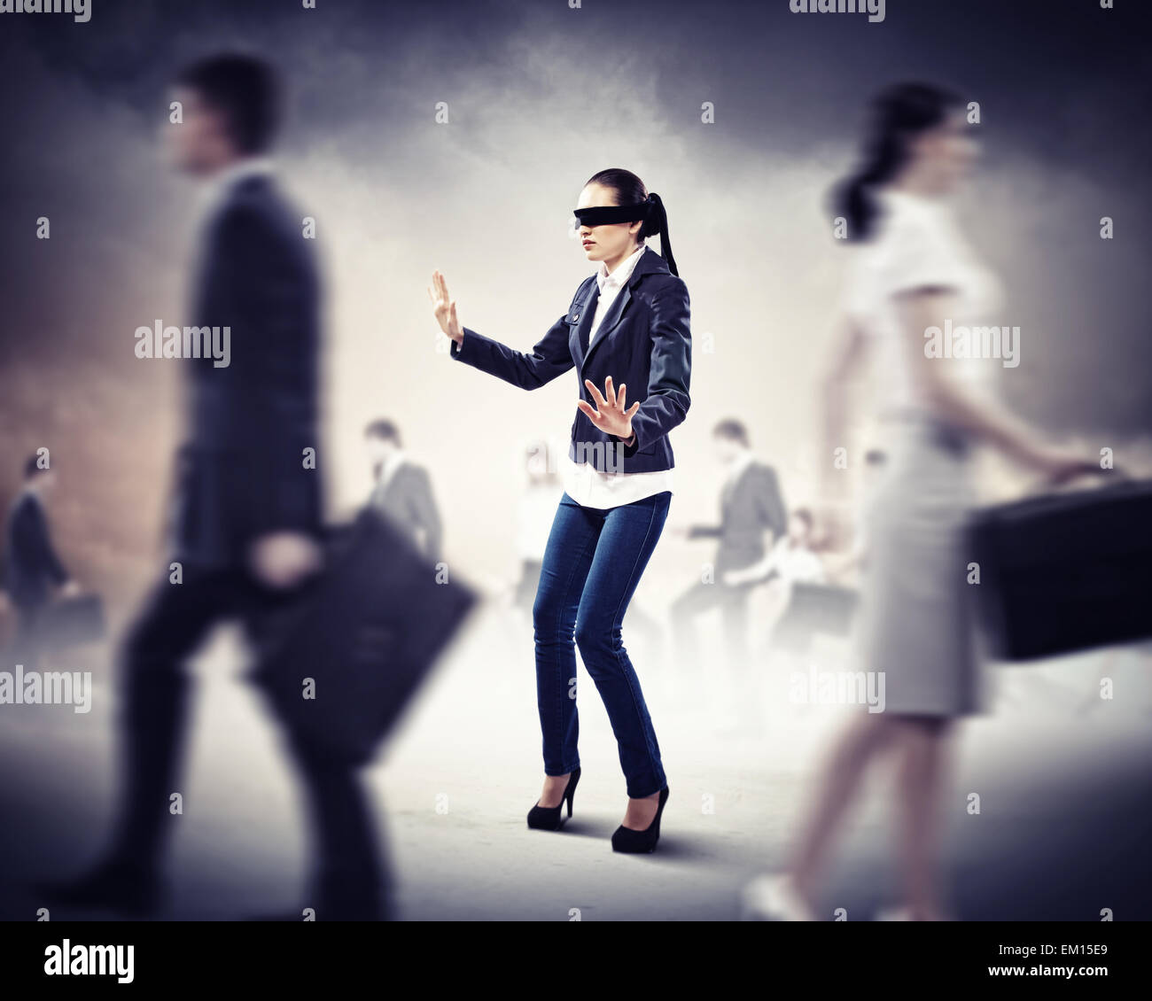 Blindfold walking hi-res stock photography and images - Alamy