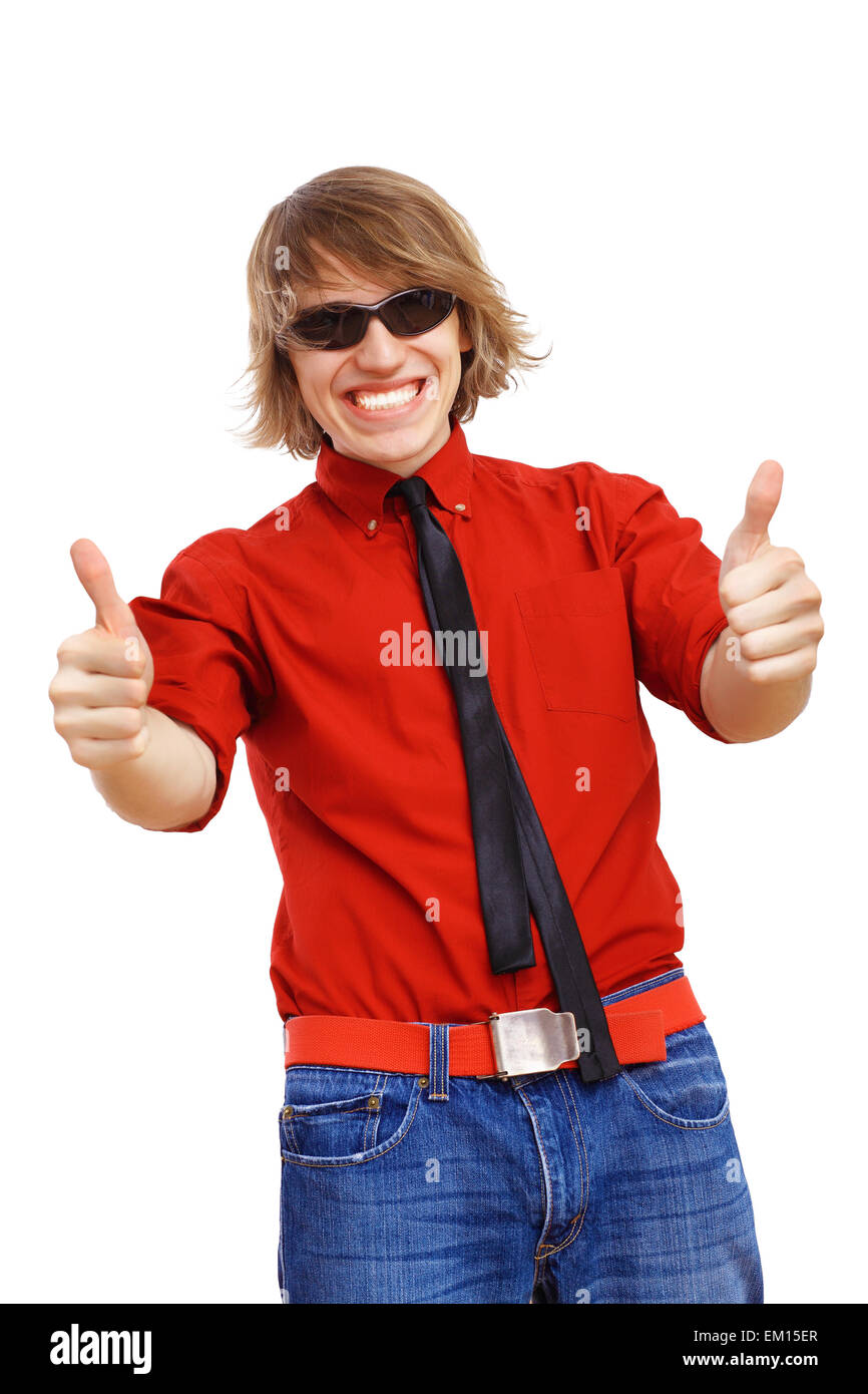 Happy smiling young man dancing Stock Photo - Alamy Happy smiling young man dancing Stock Photo - Alamy