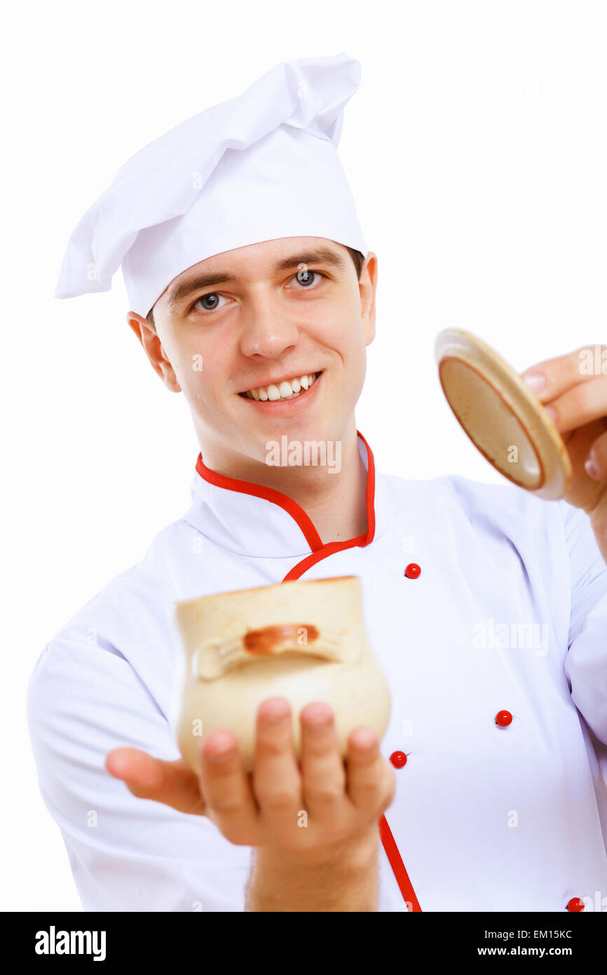 Young cook preparing food Stock Photo - Alamy