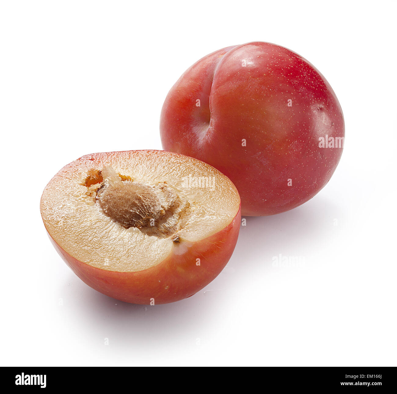 Plums and her clingstone Stock Photo - Alamy