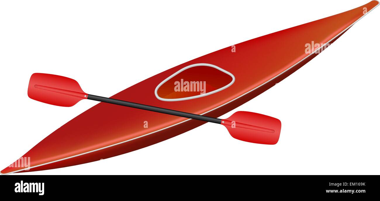 Canoe in red design with paddle Stock Vector Image & Art - Alamy