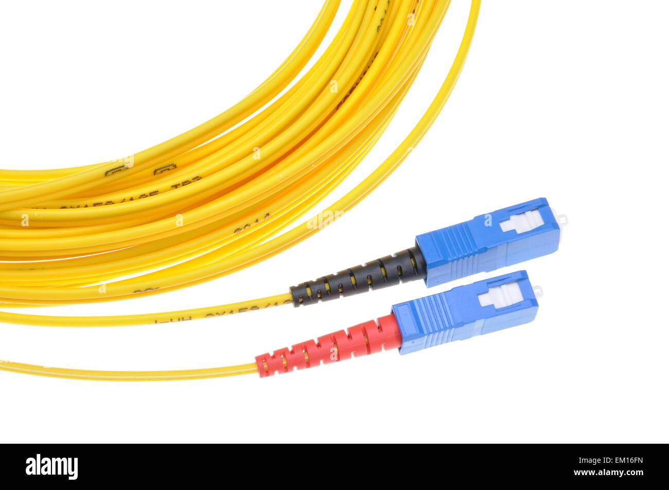 Fiber optic cables isolated on white background Stock Photo - Alamy
