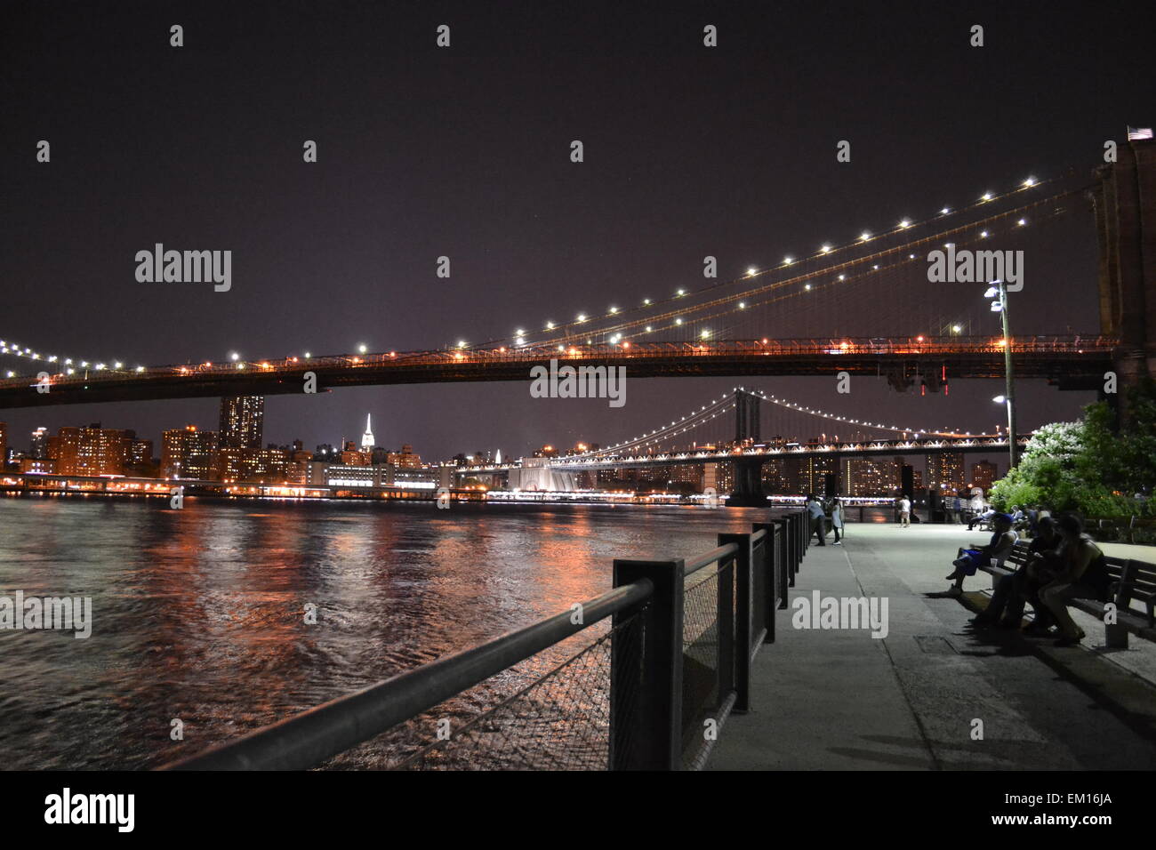Picture of the Brooklyn and Manhattan bridges from Dumbo Park in ...