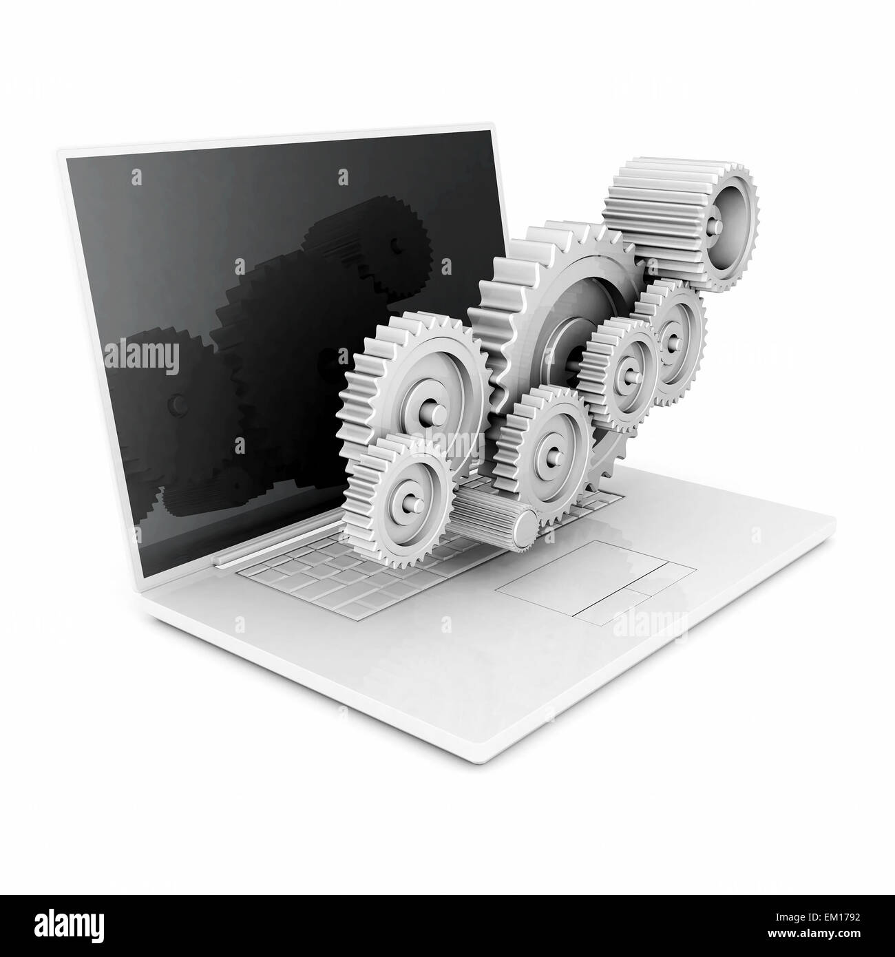 Digital technology laptop on Cut Out Stock Images & Pictures - Alamy