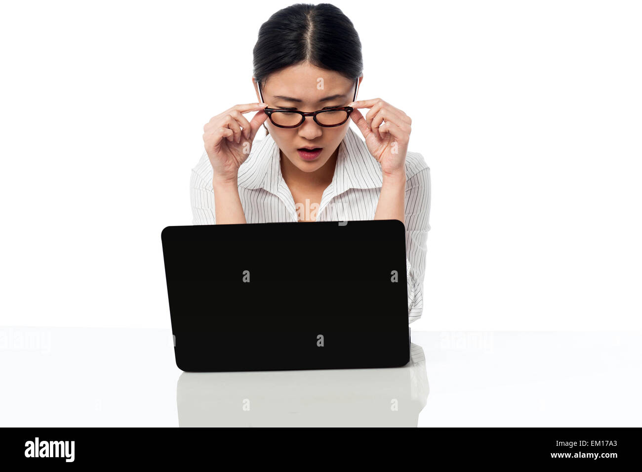 Young woman busy in official work Stock Photo - Alamy