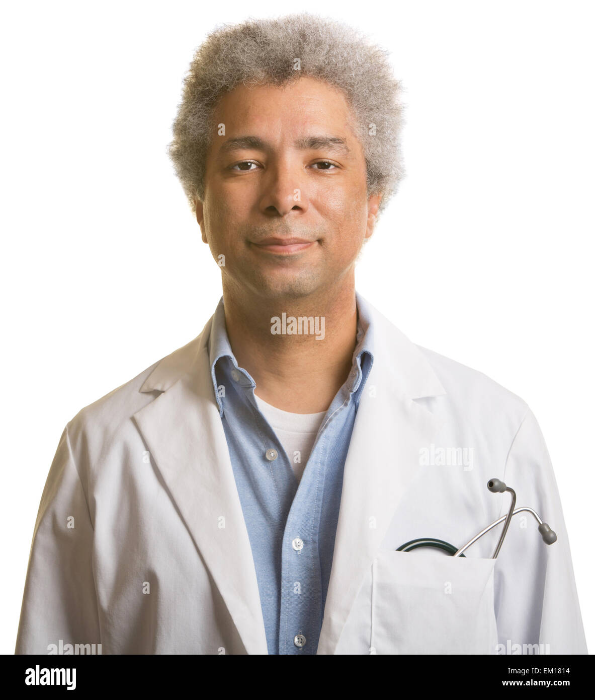 Calm Black Doctor Stock Photo - Alamy