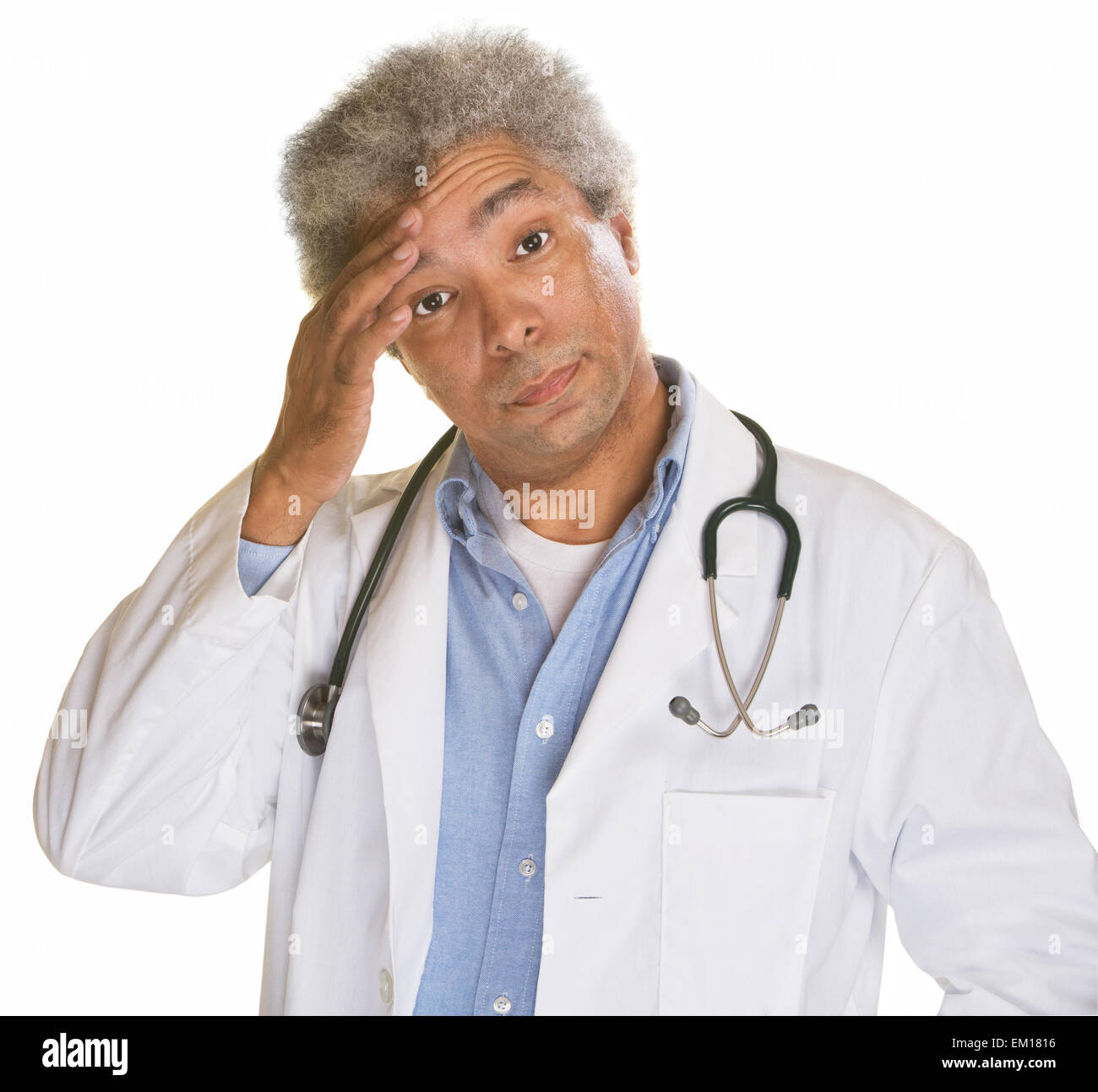 Doctor Scratching Forehead Stock Photo - Alamy