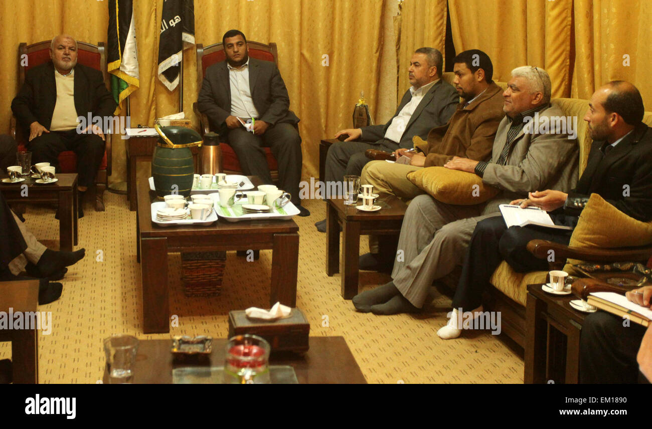 Gaza City, Gaza Strip, Palestinian Territory. 15th Apr, 2015. Leaders ...