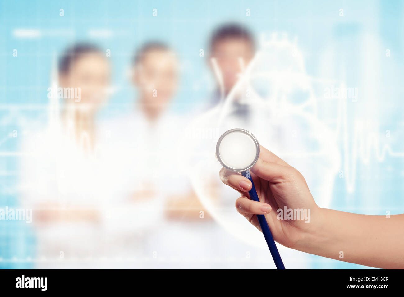 Doctor's hand with stethoscope Stock Photo - Alamy