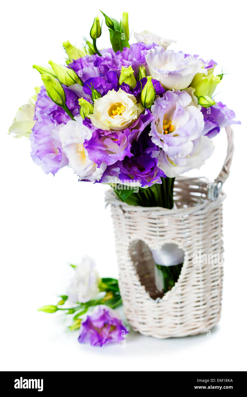 Beautiful eustoma flowers bouquet Stock Photo - Alamy