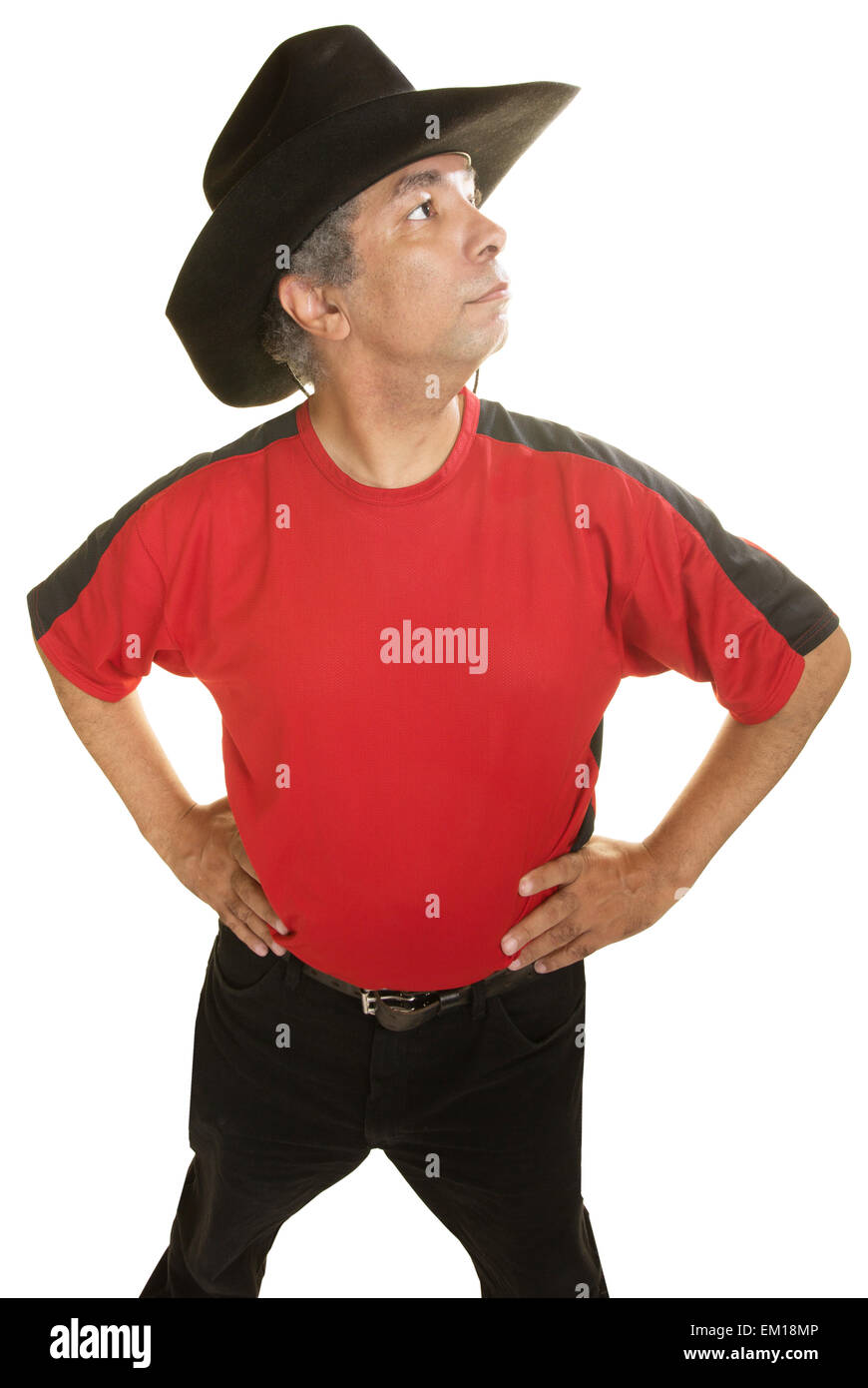 Cowboy Looking Over Stock Photo - Alamy