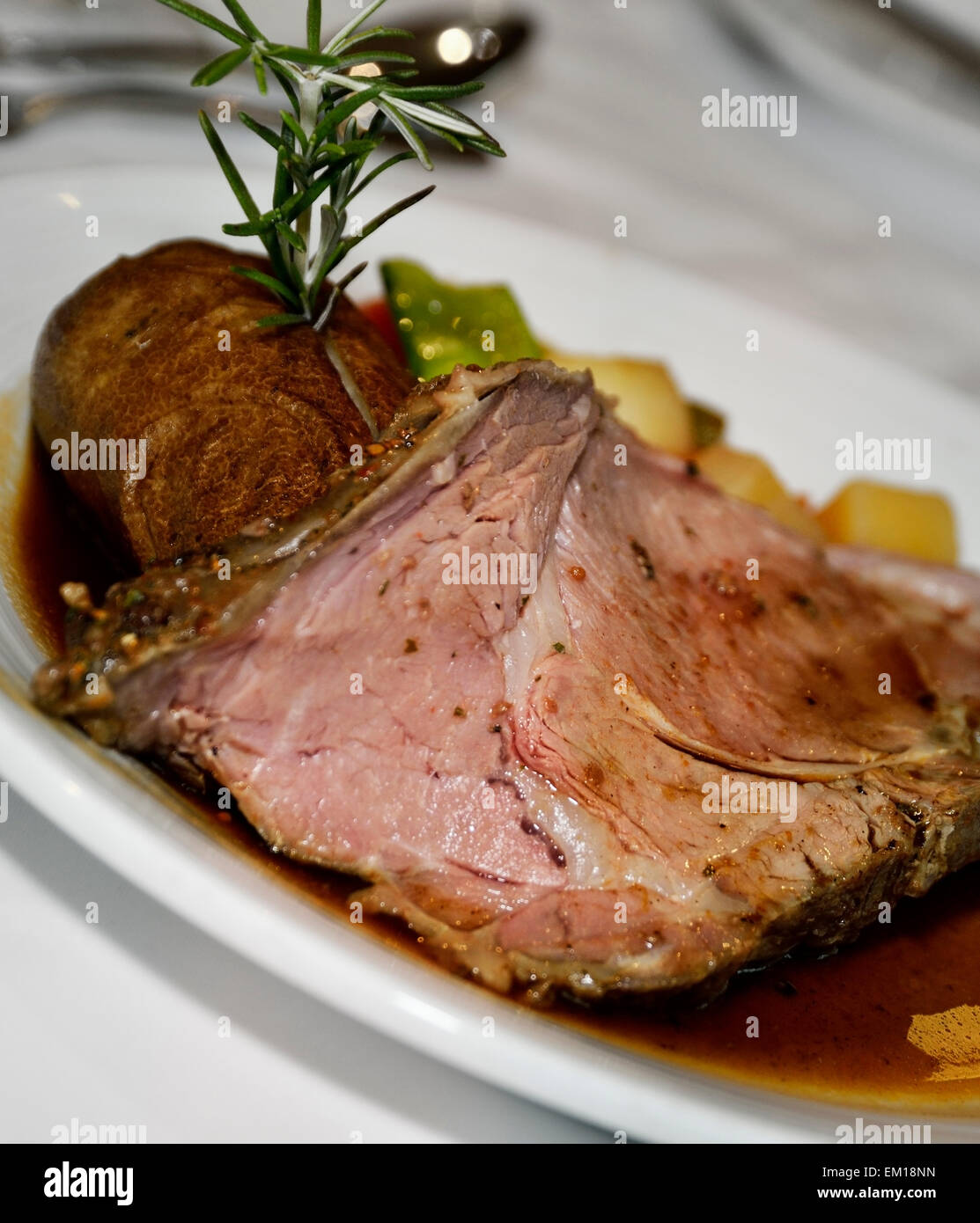 Meat With Potato And Vegetables Stock Photo - Alamy