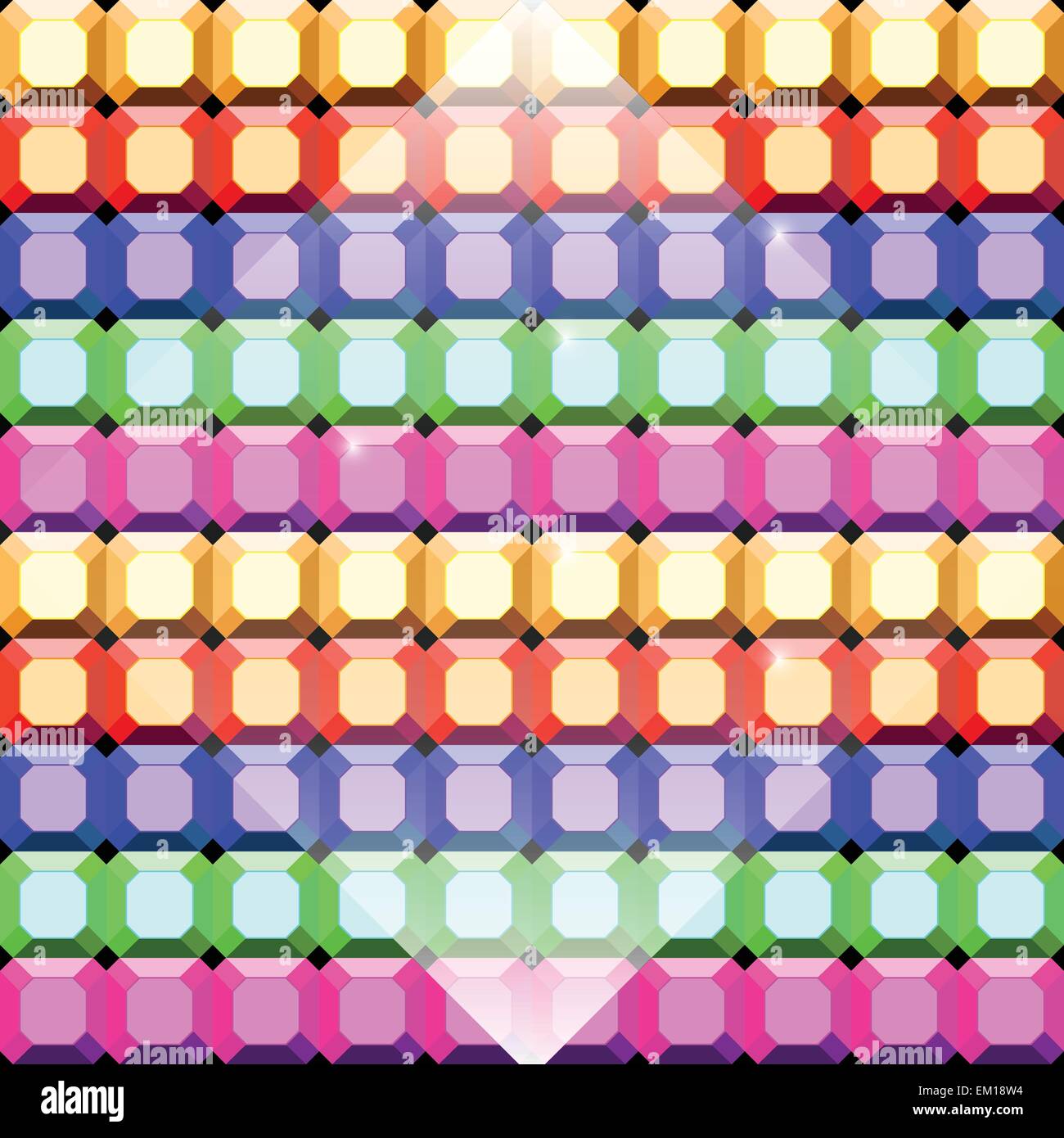 Colorful gem stone square cut pattern background, stock vector Stock ...