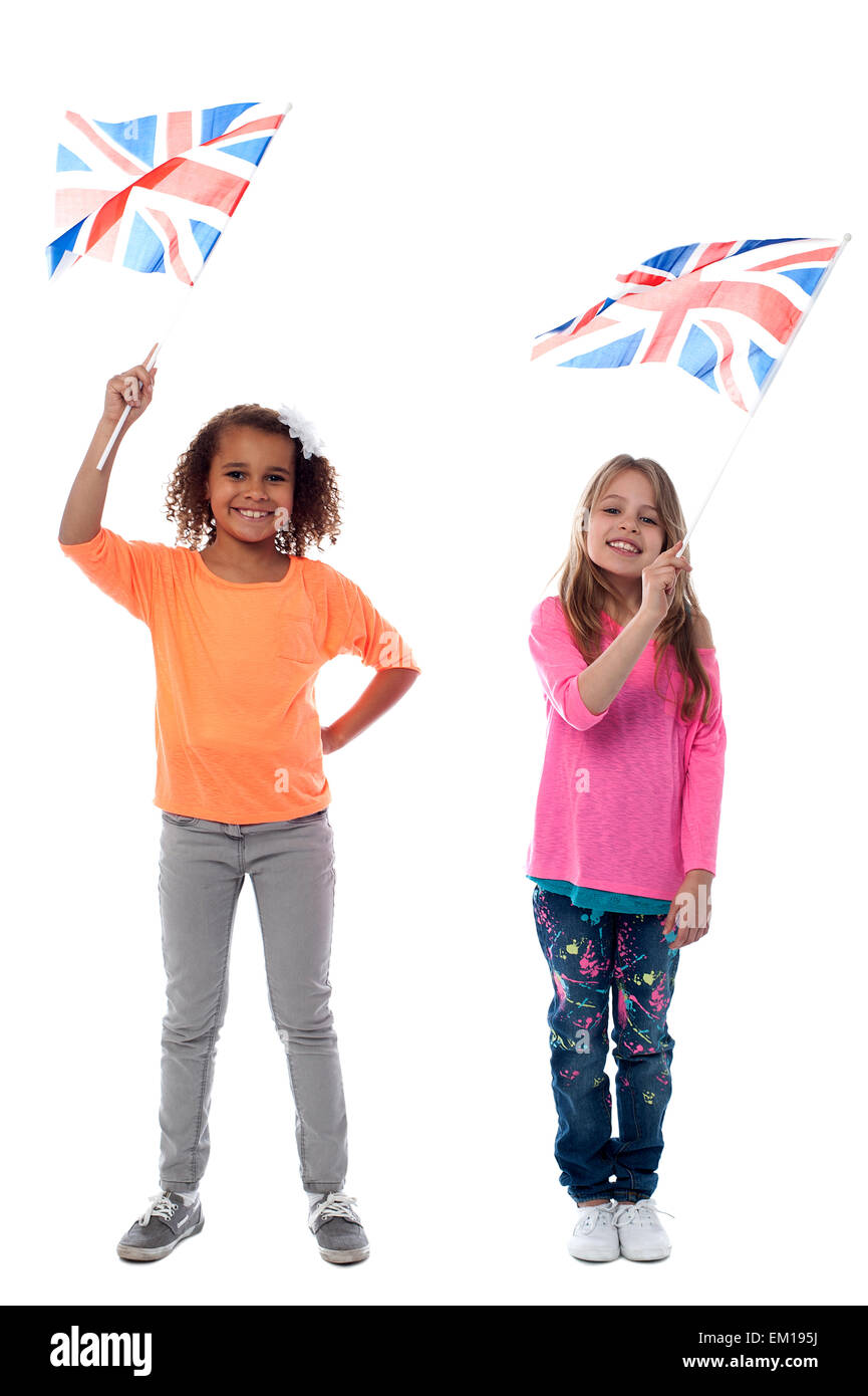 Children waving british flags hi-res stock photography and images - Alamy