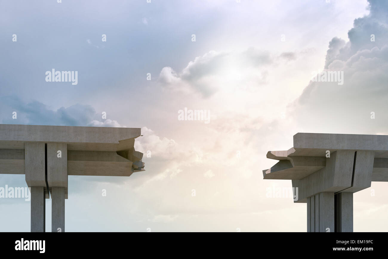 A gap in the bridge Stock Photo - Alamy