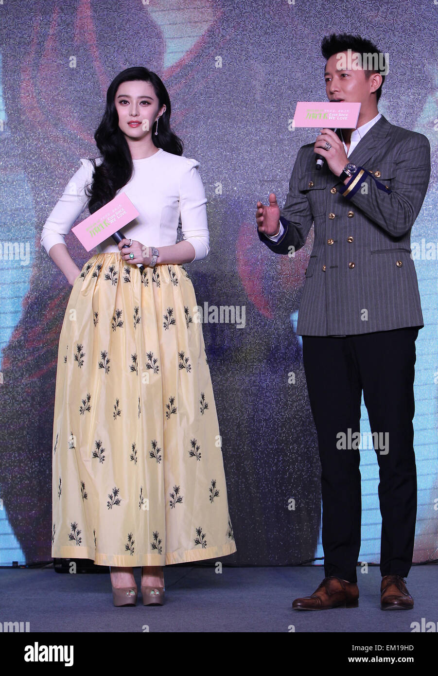 Beijing, China. 15th Apr, 2015. Chinese actress Fan Bingbing and actor ...