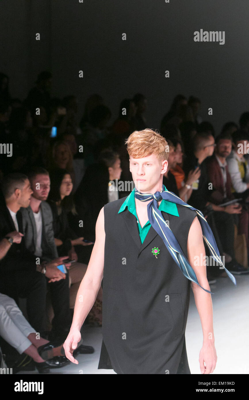 Sydney, Australia. 15th Apr, 2015. Male Model on the catwalk to ...