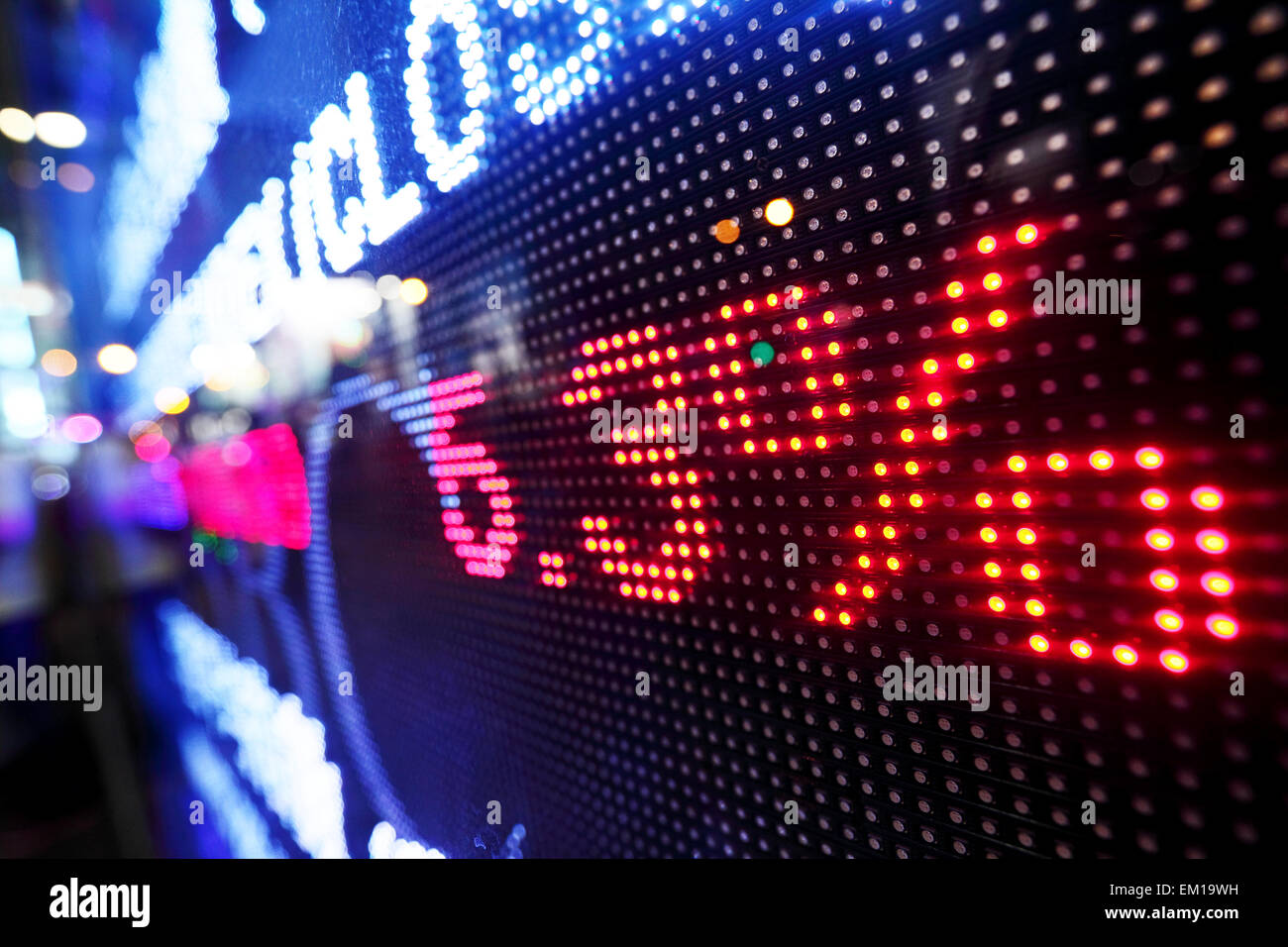 Stock market price drop display Stock Photo - Alamy