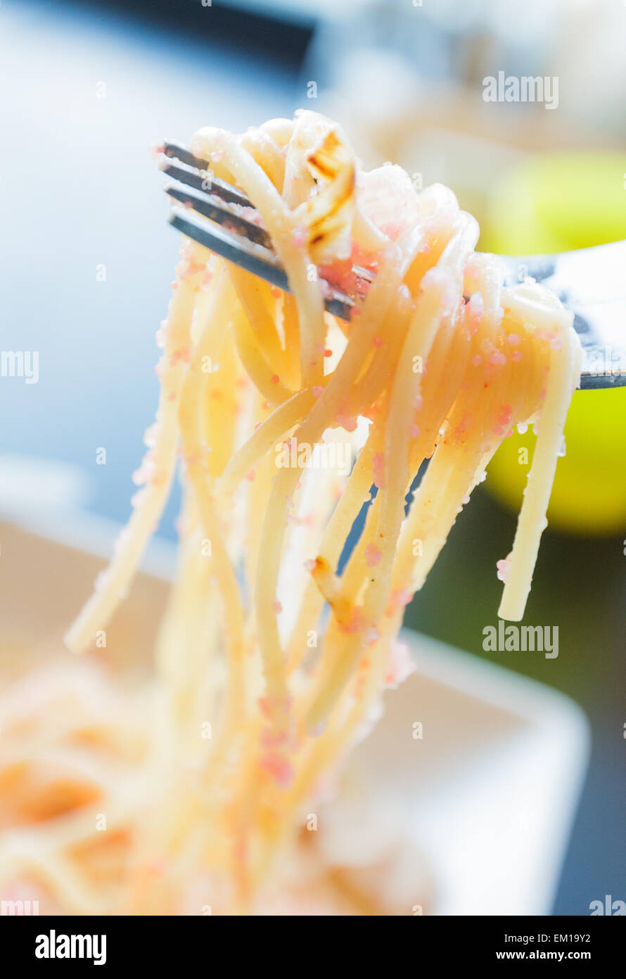 Spaghetti on fork Stock Photo - Alamy