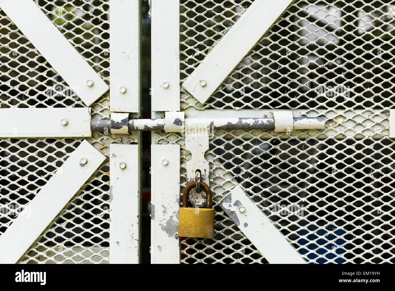 Metal door with lock Stock Photo - Alamy