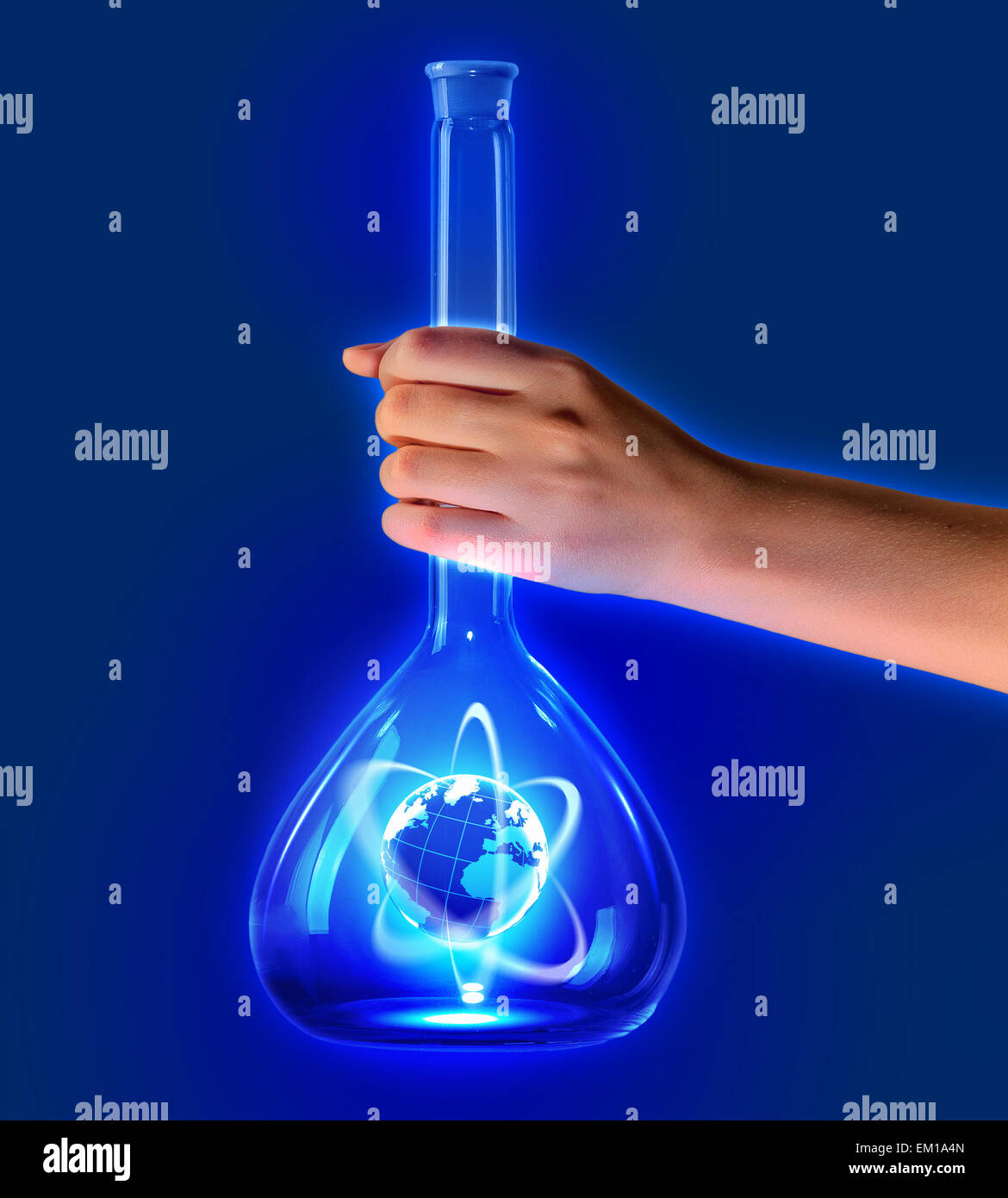 Globe in test tube Stock Photo - Alamy