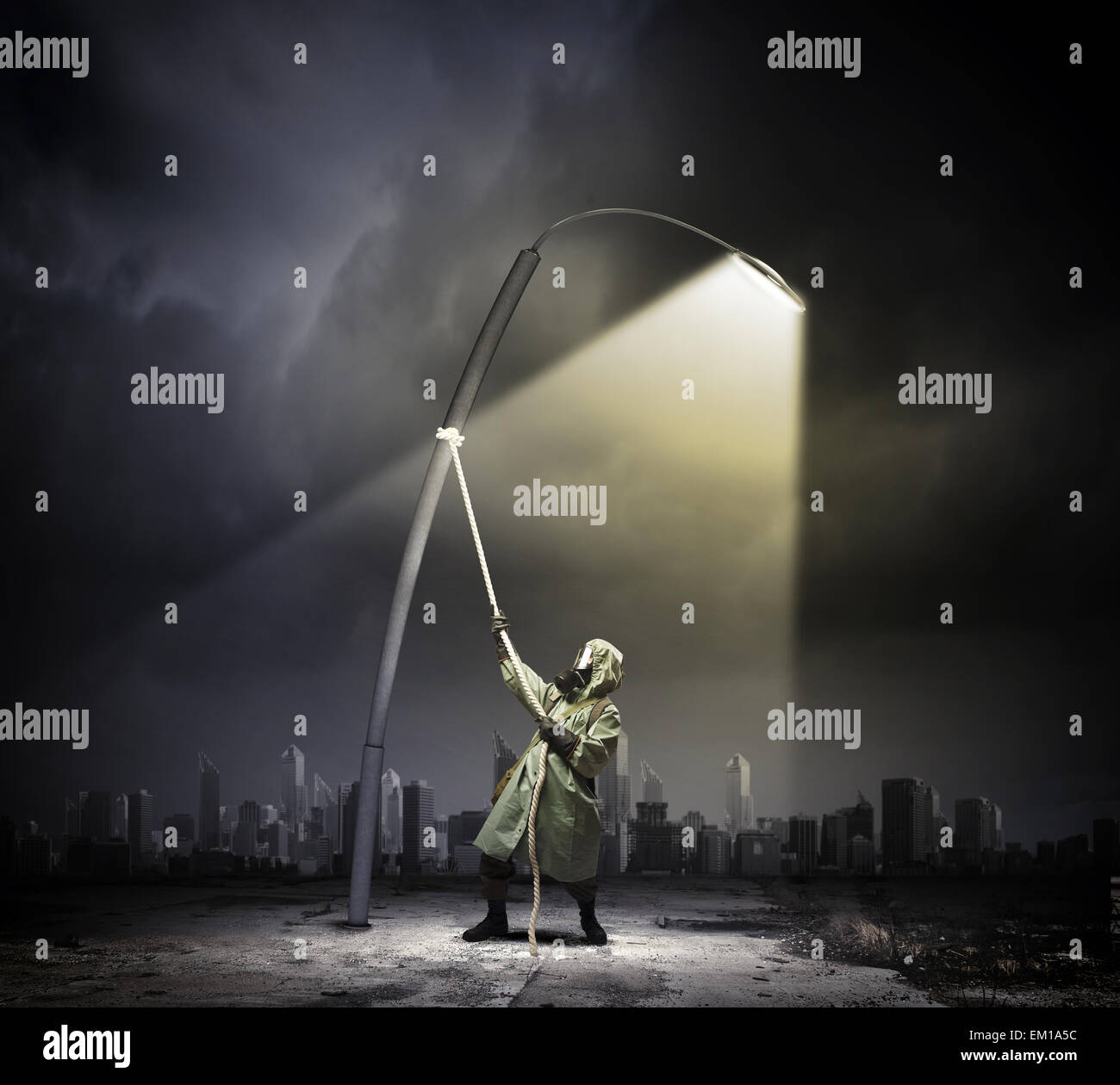 Stalker in gas mask Stock Photo - Alamy