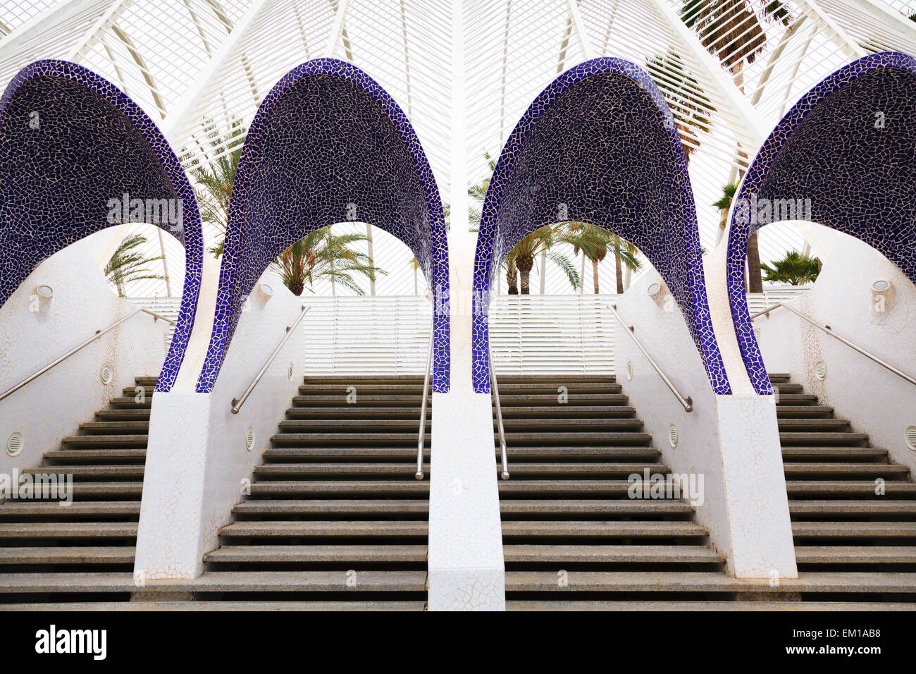 Entrance steps to the L'Umbracle Valencia Spain Stock Photo - Alamy