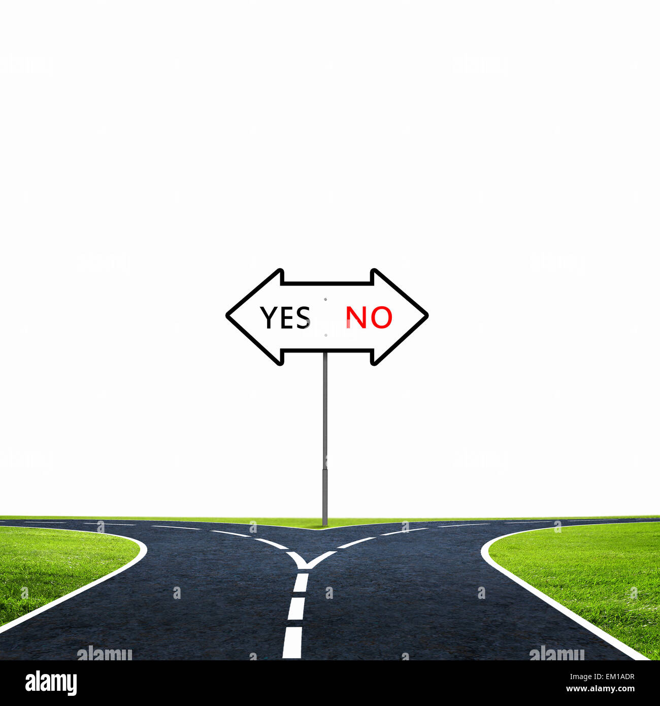 Cross road with sign Stock Photo - Alamy