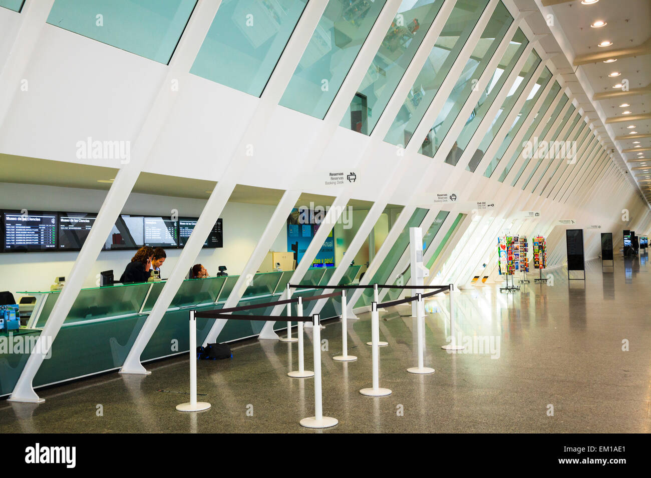 Booking desk interior of the Príncipe Felipe Science Museum in Valencia ...