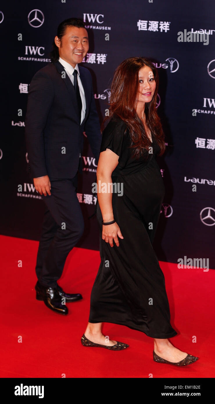 Shanghai, China. 15th Apr, 2015. Former tennis player Li Na (right ...