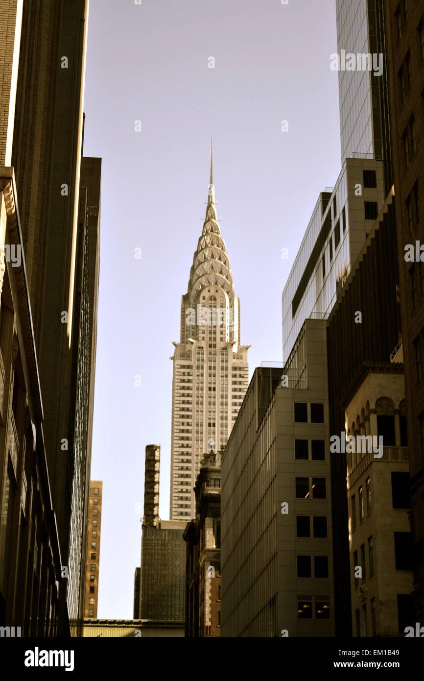 The emblematic Chrysler building of Manhattan built in the 1928 Stock ...