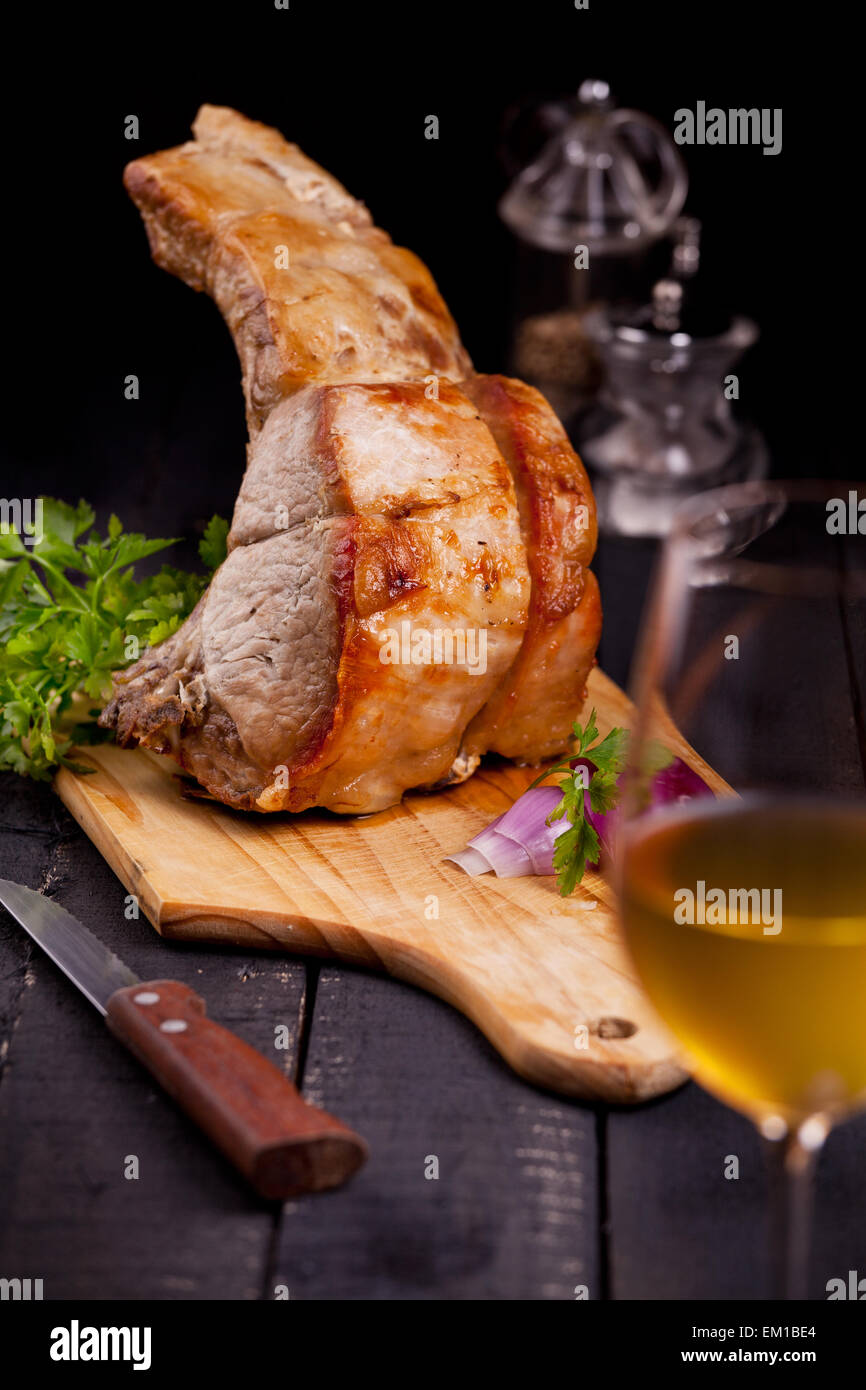 Photograph of a savory rack of pork Stock Photo - Alamy